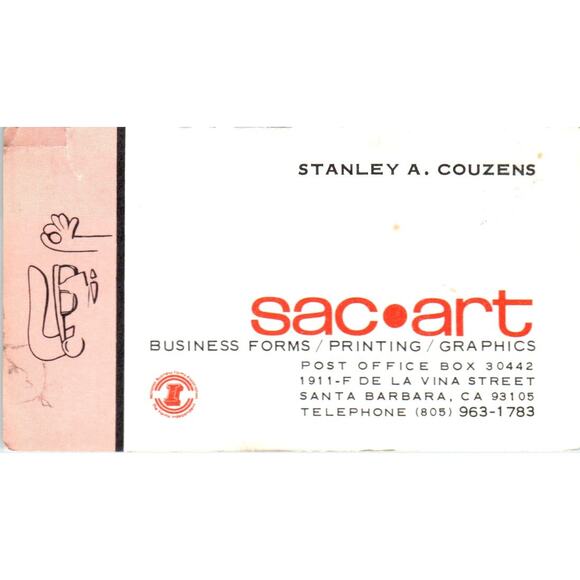 None | Accents | Sac Art Stanley A Couzens Santa Barbara Ca Vintage ...